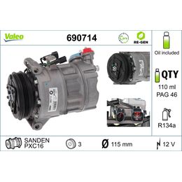 Valeo Kompressor, Klimaanlage 690714 12V f&uuml;r VOLVO ASIA (CHANGAN) 36011428 36050841