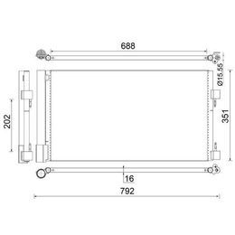 Mahle Kondensator, Klimaanlage AC 486 000S f&uuml;r RENAULT NISSAN 921000002R 921100002R
