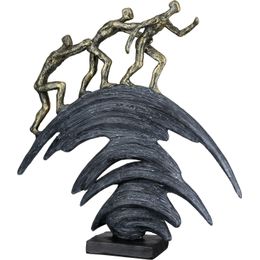Skulptur CASABLANCA BY GILDE "Skulptur Step by Step", bronzefarben, B:36cm H:37cm T:7,5cm, Kunstharz, Dekofiguren