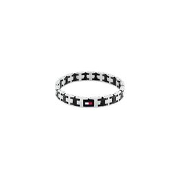 Gliederarmband Tommy Hilfiger "H-LINK", edelstahlfarben, schwarz, blau, rot, wei&szlig;, Armb&auml;nder, Herren, 19cm, Edelstahl, Gliederarmband