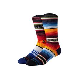 Kurzsocken Stance "Socken CURREN ST CREW 1er Pack", Herren, Gr. 38-42, bunt (rot), Obermaterial: 77% Baumwolle CO. 19% Polyester PES. 2% Nylon NY. 2% Elasthan EL., Socken