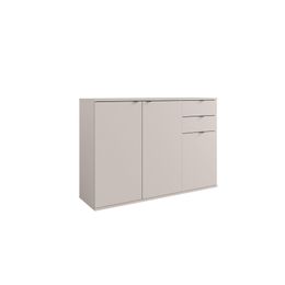 Kommode Home Affaire "THALIANA Sideboard mit 3 T&uuml;ren und 2 Schubladen, Breite 120 cm", cashmere beige, B:120cm H:83,5cm T:35cm, FSC-zertifizierter Holzwerkstoff, Spanplatte, Sideboards, Kommode, Schrank in 3 Farben erh&auml;ltlich, schwarze Metallgriffe, viel Stauraum
