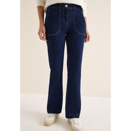 Bootcut-Jeans Cecil "Style Toronto", Damen, Gr. 34, L&auml;nge 32, rinsed wash, Denim/Jeans, Obermaterial: 98% Baumwolle, 2% Elasthan. Futter: 52% Polyester, 48% Baumwolle, slim fit lang, Jeans, Slim Fit