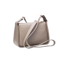JOOP! Schultertasche JOOP "lipari liah shoulderbag shz", Damen, Gr. B/H/T: 25cm x 16cm x 10cm, taupe, Rindsleder, Taschen Schultertasche, Damen Umh&auml;ngetasche mit Rei&szlig;verschluss
