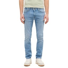 Slim-fit-Jeans Mustang "Herren Style Vegas Slim", Damen, Gr. 32, L&auml;nge 34, 413 mittelblau, Denim/Jeans, 93% Baumwolle, 5% Polyester, 2% Elasthan, unifarben, slim fit, Jeans Slim-fit-Jeans