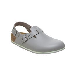 Clog Birkenstock "Tokio Pro", Damen, Gr. 38, grau, Obermaterial: 50% Rindsleder Leather cow. 50% Lammleder LEL., Schuhe Clog