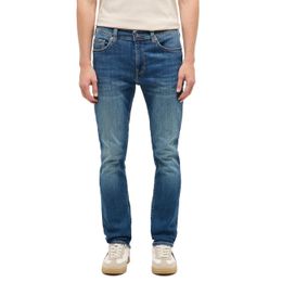 Slim-fit-Jeans Mustang "Herren Style Vegas Slim", Damen, Gr. 32, L&auml;nge 34, 683 mittelblau, Denim/Jeans, 93% Baumwolle, 5% Polyester, 2% Elasthan, unifarben, slim fit, Jeans Slim-fit-Jeans