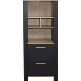 M&auml;usbacher Kommode M&Auml;USBACHER, anthrazit matt lack, asteiche, B:63cm H:155cm T:44cm, Sideboards, Kommode