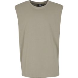 T-Shirt Urban Classics "Urban Classics Herren Open Edge Sleeveless Tee", Damen, Gr. L, paleolive, 100% Baumwolle, unifarben, loose fit, Rundhals, Shirts T-Shirt