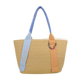 Henkeltasche Fritzi aus Preussen "Happy Summer Shopper", Herren, Gr. B/H/T: 11cm x 25cm x 37cm, beige, blau, Kunstfaser, unifarben, Taschen, mit Rei&szlig;verschluss und Herz-Karabiner