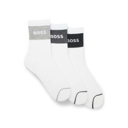 Kurzsocken BOSS "3P QS Rib Melange CC", Herren, Gr. 43-46, open miscellaneous 960, Baumwollmischung, gemustert, elastisch, Socken