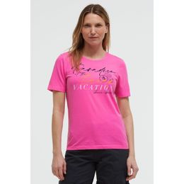 Rundhalsshirt SOCCX, Damen, Gr. L, neon magenta, Single Jersey, Material: 100% Baumwolle, bedruckt, regular fit normal, Rundhals, eingesetzt gerader Abschluss, Shirts Rundhalsshirt, mit Necktape