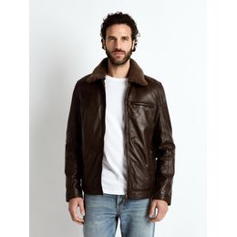 Lederjacke Maze "42024158", Herren, Gr. L, braun, Obermaterial: 100% Lammleder . Futter: 100% Baumwolle . &Auml;rmelfutter: 100% Polyester . Taschenfutter: 100% Baumwolle . Wattierung: 100% Polyester . Fellimitat: 100% Polyester, Jacken