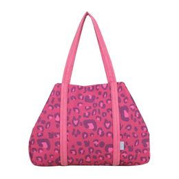 Henkeltasche Fritzi aus Preussen "Simply Shopper Leo", Herren, Gr. B/H/T: 16cm x 29cm x 44cm, pink, Baumwolle, Taschen, mit tollem Leo-Print