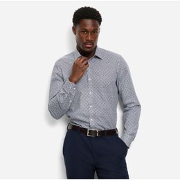 Langarmhemd OLYMP "Level Five", Herren, Gr. 43, N-Gr, wei&szlig;, Web, Obermaterial: 100% Baumwolle, normal, 2-Knopf-Manschette, Hemden, body fit, Businesshemd, New York Kentkragen