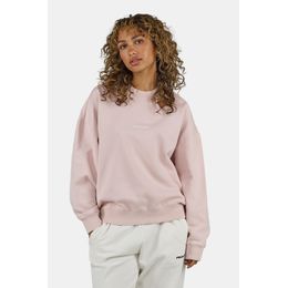 Sweatshirt Pegador "Sela Oversized Sweater", Damen, Gr. M, washed powder pink wei&szlig;, Sweatware, Obermaterial: 80% Baumwolle, 20% Polyester, unifarben, oversize normal, Rundhals, Rippb&uuml;ndchen, Sweatshirts Sweatshirt, Baumwollmischung, oversize