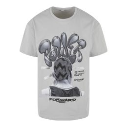 T-Shirt "Upscale by Mister Tee Herren Power Foward 2.0 Oversize Tee", Damen, Gr. M, lightasphalt, 100% Baumwolle, UPSCALE BY MISTER TEE, bedruckt, oversize, Rundhals, Shirts T-Shirt