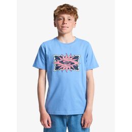 T-Shirt Quiksilver "STARFISH STAMP SHORT SLEEVE", Jungen, Gr. 10 (134/140), riviera, Obermaterial: 100% Baumwolle, Shirts T-Shirt, f&uuml;r Kinder und Jugendliche, sportlicher Stil, kurze &Auml;rmel