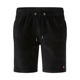 Shorts Ellesse "TOMATRO SHORT", Herren, Gr. L, N-Gr, schwarz, Rippware, Obermaterial: 65% Baumwolle, 33% Polyester, 2% Elasthan, unifarben, Basic ca. Mitte Oberschenkel, Hosen Shorts, kontrastfarbige Seitenstreifen, Cord-Optik