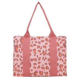 Henkeltasche Fritzi aus Preussen "Tote Shopper Leo", Herren, Gr. B/H/T: 18cm x 34cm x 44cm, pink, Baumwolle, Taschen, im exotischen Design