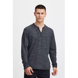 Langarmshirt Blend "BHGrandad", Damen, Gr. M, blau (marineblaus), Web, 85% Baumwolle, 15% Polyester, meliert, regular fit normal, V-Ausschnitt, Shirts Langarmshirt, Stilvolles Langarmshirt mit V-Ausschnitt