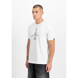 T-Shirt Alpha Industries "Air Force Sketch T-Shirt", Damen, Gr. L, wei&szlig;, Obermaterial: 100% Baumwolle, Shirts T-Shirt