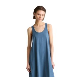 Marc O'Polo Jerseykleid MARC O'POLO DENIM, Damen, Gr. L, N-Gr, medium blau, Jersey, Obermaterial: 100% Baumwolle, A-Linie knieumspielend, tiefer Rundhals, Kleider Jerseykleid, &auml;rmellos, A-Shape aus Organic Cotton