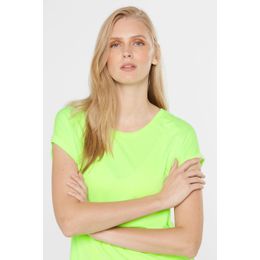 Rundhalsshirt SENSES.THE LABEL, Damen, Gr. XL, new lime, Web, Material: 70% Modal, 30% Polyester, unifarben, regular fit normal, Rundhals, angeschnitten, Shirts Rundhalsshirt, mit &uuml;berschnittenen Schultern