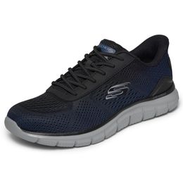Slip-On Sneaker Skechers "TRACK", Herren, Gr. 39, navy, schwarz, Lederimitat, Textil, Schuhe, Schlupfschuh, Freizeitschuh, Sportschuh mit Memory Foam
