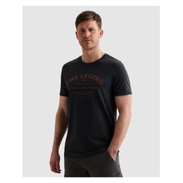 PME-Legend T-Shirt PME LEGEND "Short Sleeve Play Single Jersey Graphic", Damen, Gr. M, mood indigo, Single Jersey, Obermaterial: 100% Baumwolle, bedruckt, regular fit normal, Rundhals, Shirts T-Shirt, aus reiner Baumwolle, Rundhals