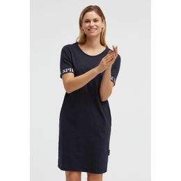 Sommerkleid SOCCX, Damen, Gr. L, US-Gr&ouml;&szlig;en, blau, Web, Material: 100% Baumwolle, unifarben, regular fit Midi, Rundhals, Raglan&auml;rmel gerader Abschluss, Kleider Sommerkleid, mit Taschen
