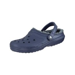 Clog Crocs "Classic Lined", Damen, Gr. 38, blau (navy, charcoal), Obermaterial: 100% Sonstiges Material (Ananasfaser) AM_PF ., Schuhe Clog