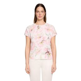 Kurzarmshirt Betty Barclay "Damen mit U-Boot-Ausschnitt", Damen, Gr. 36, ros&eacute;, cream, Obermaterial: 97% Polyester, 3% Elasthan, loose fit normal, U-Boot-Ausschnitt, Shirts