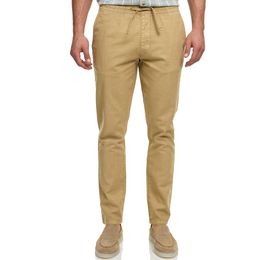 Schlupfhose INDICODE "INVitamin", Herren, Gr. L, N-Gr, cornstalk, Web, Obermaterial: 55% Leinen, 45% Baumwolle, unifarben, regular fit kn&ouml;chellang, Hosen Schlupfhose
