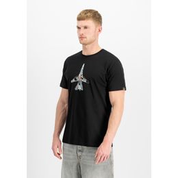 T-Shirt Alpha Industries "Air Force Sketch T-Shirt", Damen, Gr. L, schwarz, Obermaterial: 100% Baumwolle, Shirts T-Shirt