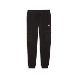 Sporthose Puma "Puma Sport Cargohose Herren", Herren, Gr. L, Normalgr&ouml;&szlig;en, schwarz, Obermaterial: 10% Viskose, 47% Polyester, 38% Baumwolle, 5% Elasthan. Decklage: 100% Nylon. Aufgesetzte Tasche: 100% Nylon. Seitentasche &ndash; Oben: 100% Baumwolle, unifarben, regular fit, Hosen Sporthose