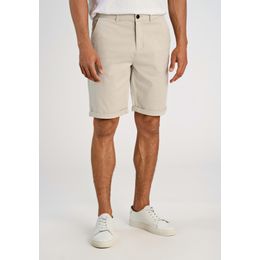 Chinoshorts LINDBERGH, Herren, Gr. L, N-Gr, ecru, Web, Obermaterial: 98% Baumwolle, 2% Elasthan, unifarben, kniefrei, Hosen Chinoshorts, mit Stretch