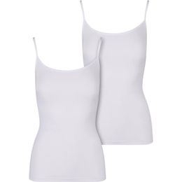 Muskelshirt Urban Classics "Urban Classics Ladies Tank Top 2-Pack", Herren, Gr. L, wei&szlig; wei&szlig;, 95% Viskose, 5% Elasthan, unifarben, normal, Rundhals, Shirts