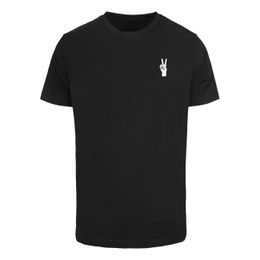 T-Shirt MisterTee "MisterTee Herren Peace Hand Tee", Damen, Gr. M, schwarz, 100% Baumwolle, bedruckt, normal, Rundhals, Shirts T-Shirt