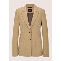 Madeleine Mode Jackenblazer MADELEINE "Blazer Jerseyblazer mit Reverskragen", Damen, Gr. 40, beige (berber), Obermaterial: 70% Polyester PES. 27% Viskose CV. 3% Elasthan EL., Modern, tailliert, Blazer, Formgebende Abn&auml;her