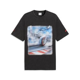 T-Shirt Puma "F1 Tyre Relaxed T-Shirt Herren", Damen, Gr. L, schwarz, Obermaterial: 100% Baumwolle. Rippe: 71% Baumwolle, 29% Polyester, clean, relaxed fit, Rundhals, Shirts T-Shirt