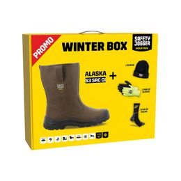 Sicherheitsschuh SAFETY JOGGER WORKS "Winterbox Alaska" Gr. 46, braun, 46, Obermaterial: 50% Rindsleder Leather cow. 50% Lammleder LEL., Schuhe