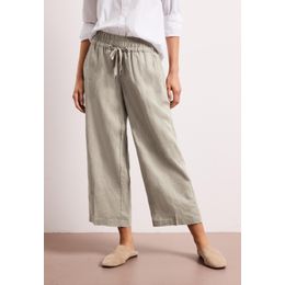 Leinenhose Street One "Style Emee", Damen, Gr. 40, L&auml;nge 26, timeless beige, Web, Obermaterial: 100% Leinen, unifarben, loose fit lang, Hosen, miSommerhose mit elastischem Bund und Kordelzug