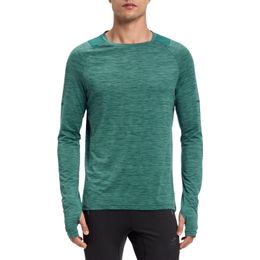 Laufshirt Energetics "HE.-LANGARMSHIRT AILO LS M", Herren, Gr. XXL, 918 melange, blau pet, Obermaterial: 88% Polyester, 12% Elasthan, Rundhals, Shirts Laufshirt, Langarm, elastisches Material, atmungsaktive Mesheins&auml;tze