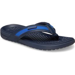 Zehentrenner Crocs "Yukon Sport Flip", Herren, Gr. 43, blau, navy, Lederimitat, Textil, Schuhe Zehentrenner, Sommerschuh, Badeschuh, Strandschuh mit leicht genoppter Innensohle