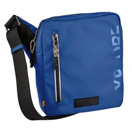 Umh&auml;ngetasche Camel Active "Explore", Herren, Gr. B/H/T: 22cm x 24cm x 6,5cm, blau, Nylon, bedruckt, beschichtet, clean, unifarben mit Farbeins&auml;tzen, Taschen Umh&auml;ngetasche, wasserabweisendes recyceltes Nylon und reflektierende Rei&szlig;verschl&uuml;sse