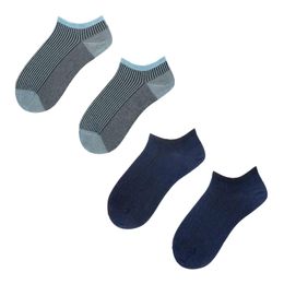Sneakersocken Hudson "Sneaker Tape 2-Pack", Herren, Gr. 39-42, blau (daylight blau 0566), Obermaterial: 78% Baumwolle CO. 21% Polyamid PA. 1% Elasthan EL., Socken Sneakersocken