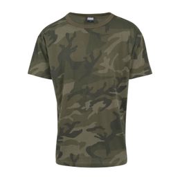 Kurzarmshirt Urban Classics "Urban Classics Herren Camo Oversized Tee", Damen, Gr. M, olivecamo, 60% Baumwolle, 40% Polyester, gemustert, oversize, Rundhals, Shirts