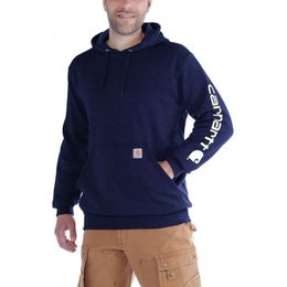 Hoodie Carhartt "Logo Hooded Sweatshirt", Herren, Gr. L, blau (new navy), Obermaterial: 50% Baumwolle CO. 50% Polyester PES., Sweatshirts Hoodie