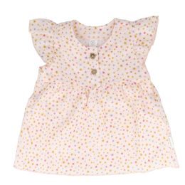 Shirttop MaxiMo, M&auml;dchen, Gr. 86/92, rosa (muschelrosa, bl&uuml;mchen), Web, Obermaterial: 100% Baumwolle, gemustert, mehrfarbig, A-Linie h&uuml;ftbedeckend, Rundhals, R&uuml;schen, Tops Shirttop, rosa, Bl&uuml;mchen, Musselin, Holzkn&ouml;pfe, Baby Girl
